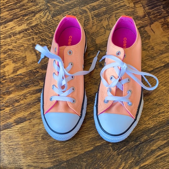 Converse | Shoes | New Bright Orange Fuchsia Converse Chuck Girls 3 ...